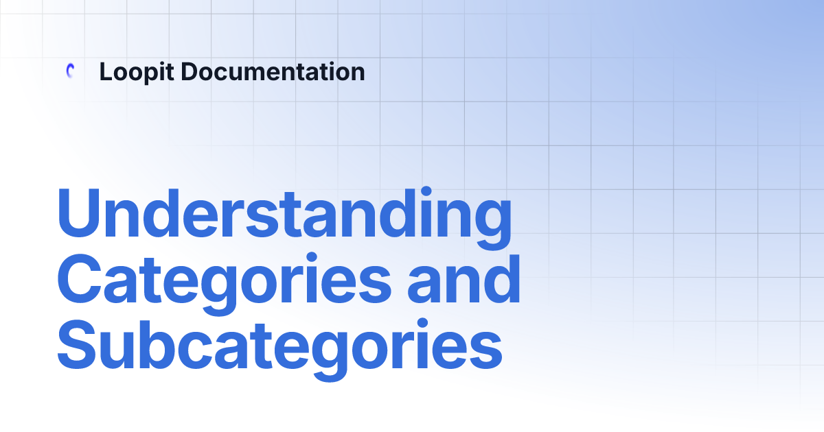 Understanding Categories and Subcategories | Loopit Documentation