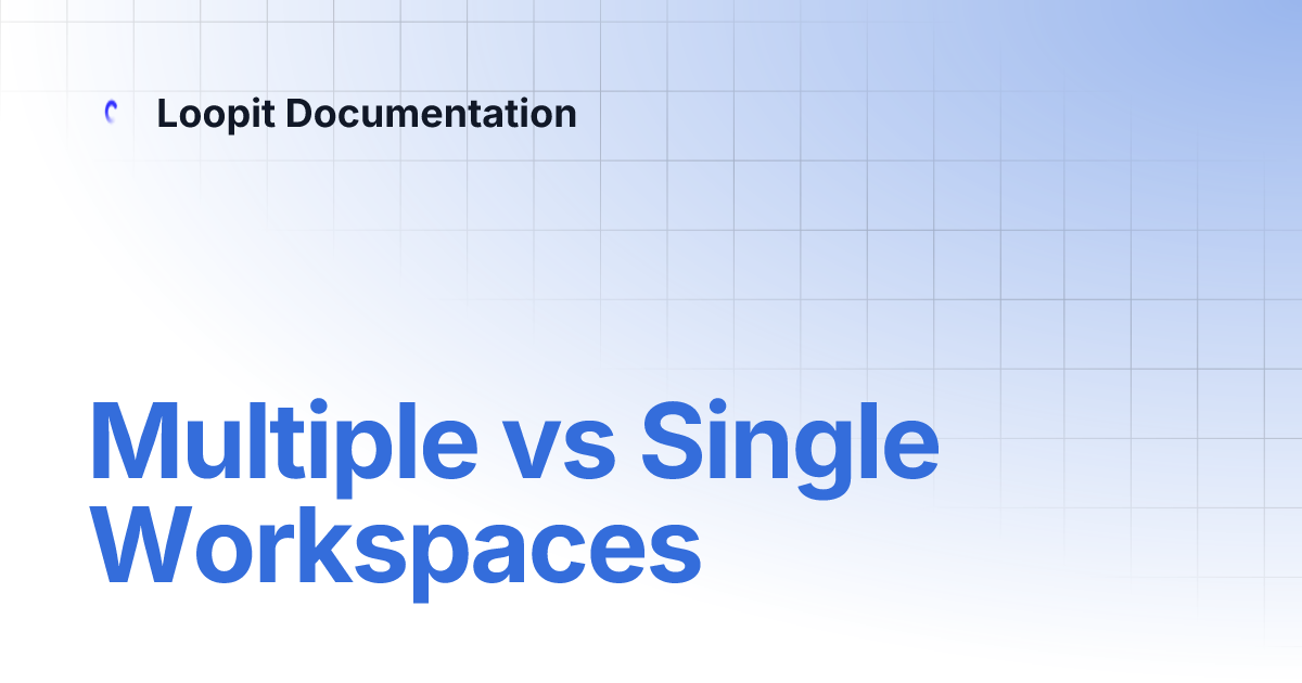 Multiple vs Single Workspaces | Loopit Documentation