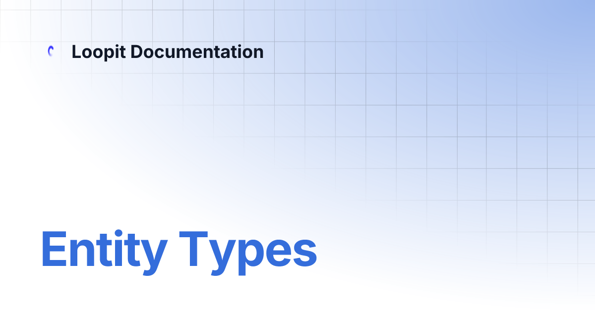 Entity Types | Loopit Documentation